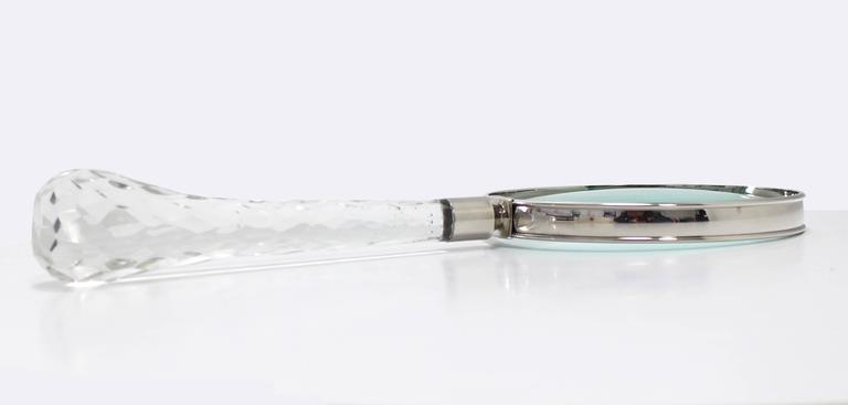 Very large Cut Crystal Handle Magnifying Glass Rare Fancy at 1stDibs