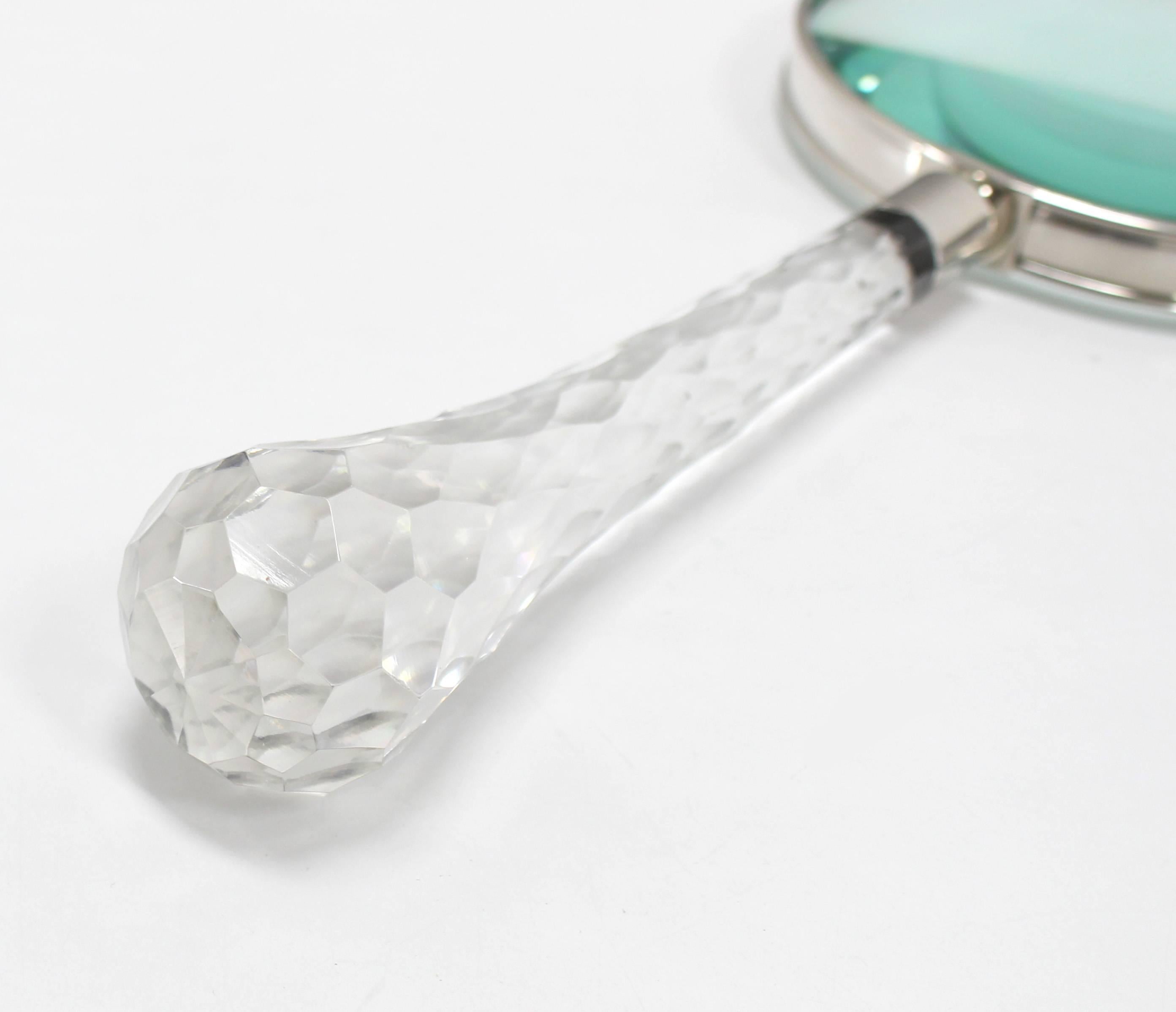 Very large Cut Crystal Handle Magnifying Glass Rare Fancy at 1stDibs ...