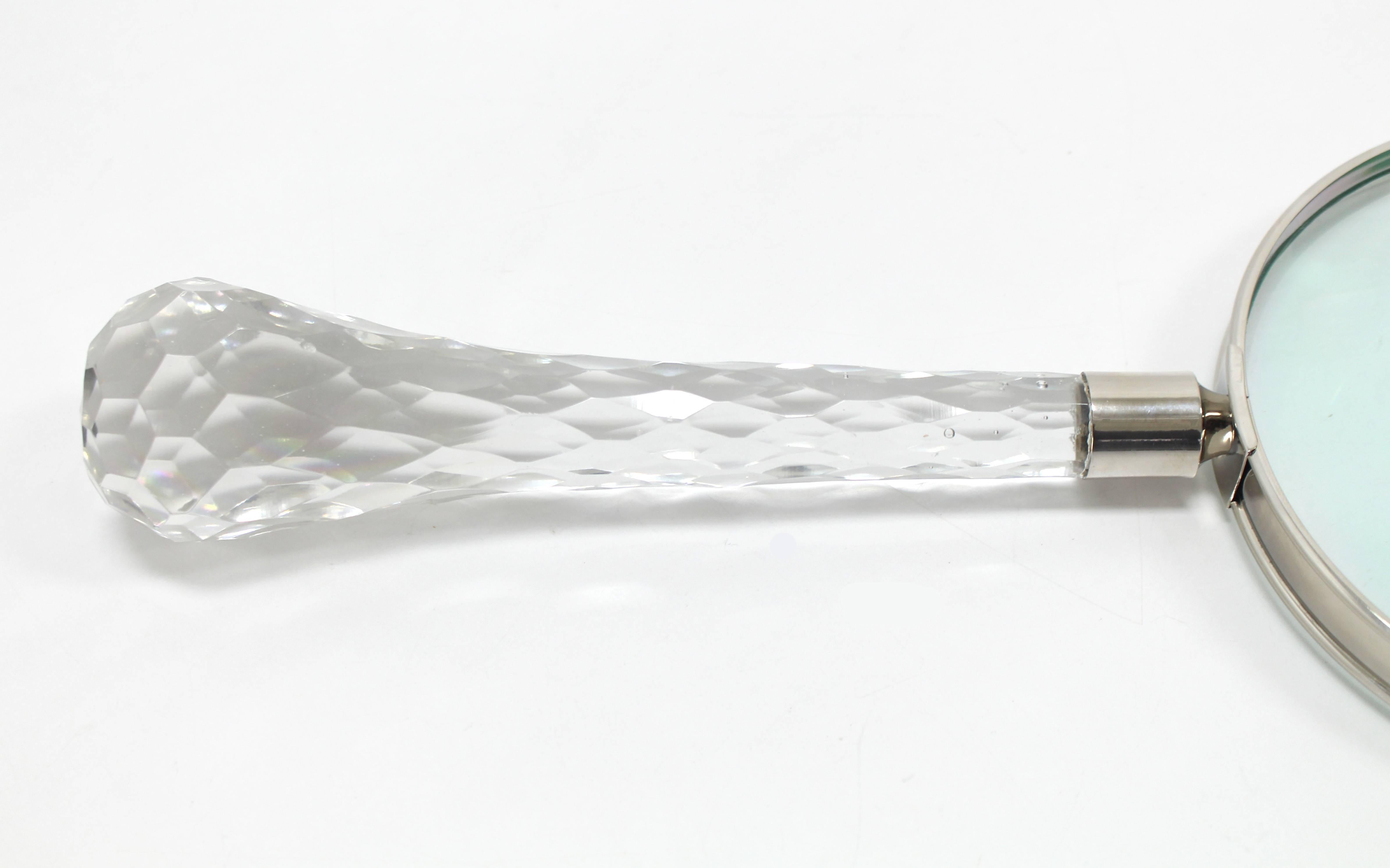 Very large Cut Crystal Handle Magnifying Glass Rare Fancy at 1stDibs ...