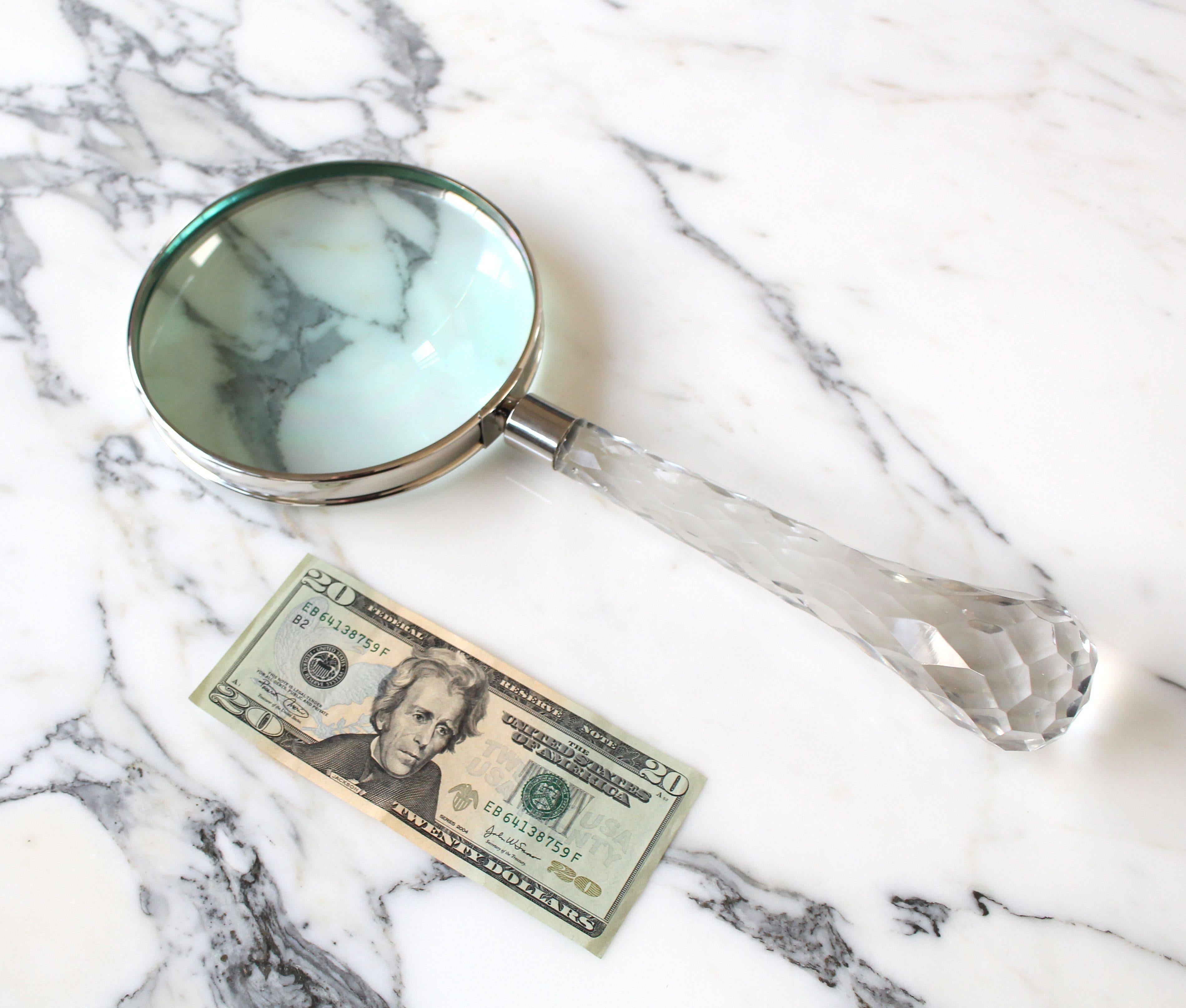 Very large Cut Crystal Handle Magnifying Glass Rare Fancy at 1stDibs ...