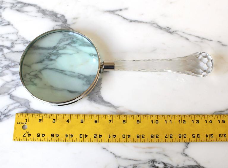 Very large Cut Crystal Handle Magnifying Glass Rare Fancy at 1stDibs