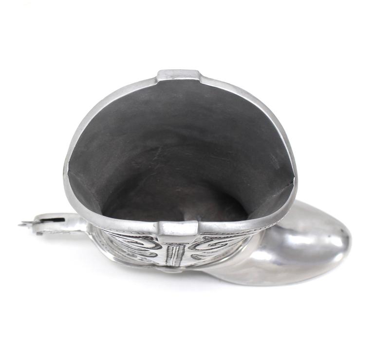 Large Cast Metal Western Boot Vase Planter Towle Silver For Sale at ...