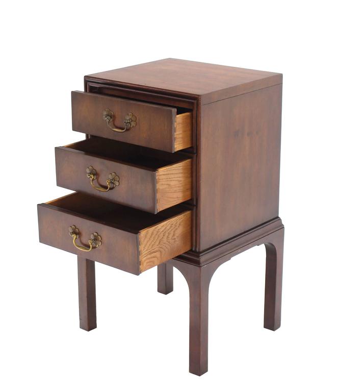 Kittinger Mahogany Federal Three-Drawer End Table Stand on Tall Legs at ...