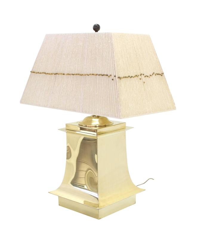 Interactive Brass Beads Shades Square Brass Bases Table Lamps Mid ...