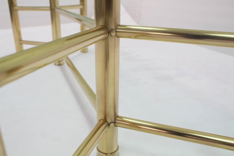 Solid Brass Tube Glass Top Rectangular Coffee Table For Sale at 1stDibs ...