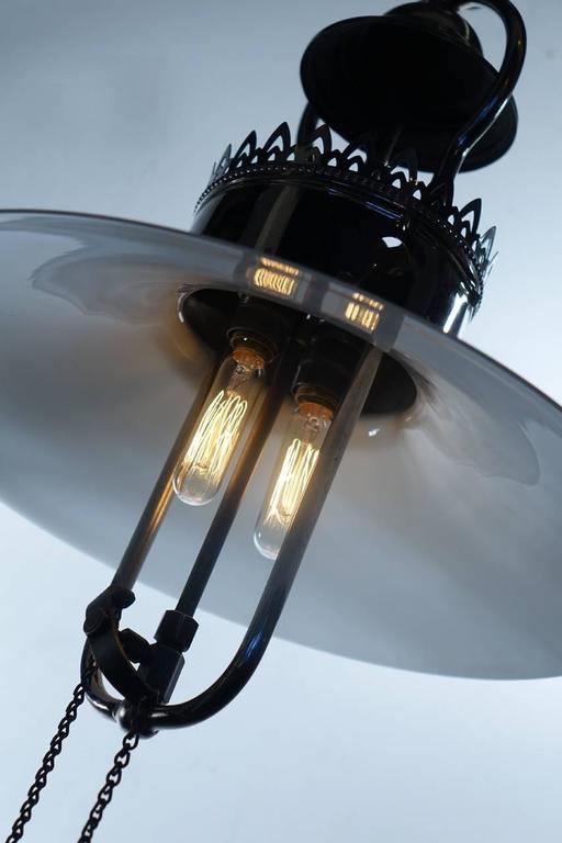 Simple and Elegant Converted Gas Lamp, Nickel-Plated at 1stDibs