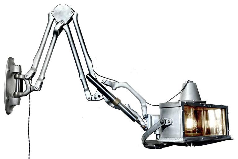 Large Muscular Articulated Arm Wall Lamp at 1stDibs
