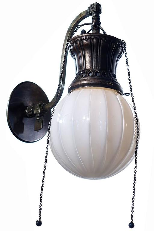 Beautiful Matching Pair of Converted Gas Sconces at 1stDibs