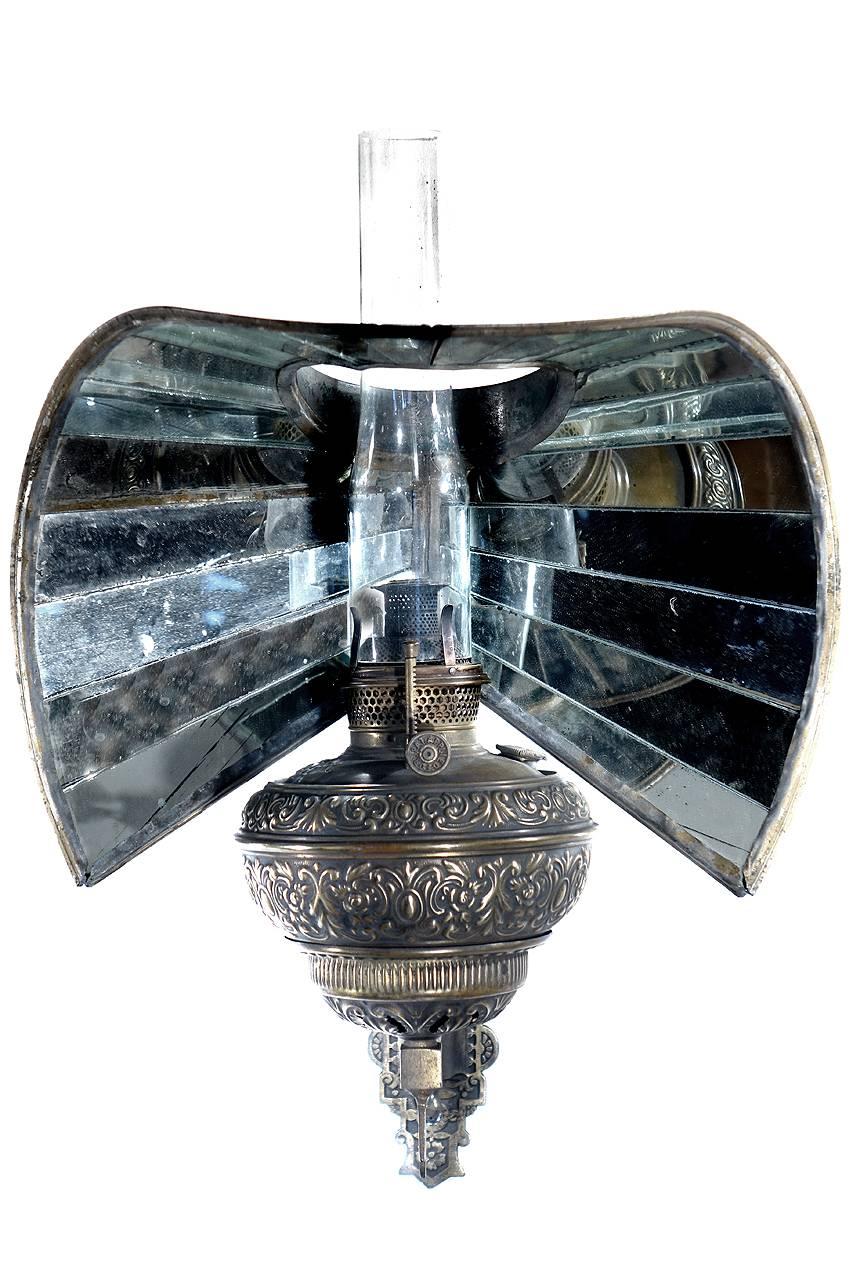 Wheeler Fish Tail Mirrored Reflector, Pullman Car Sconce at 1stDibs