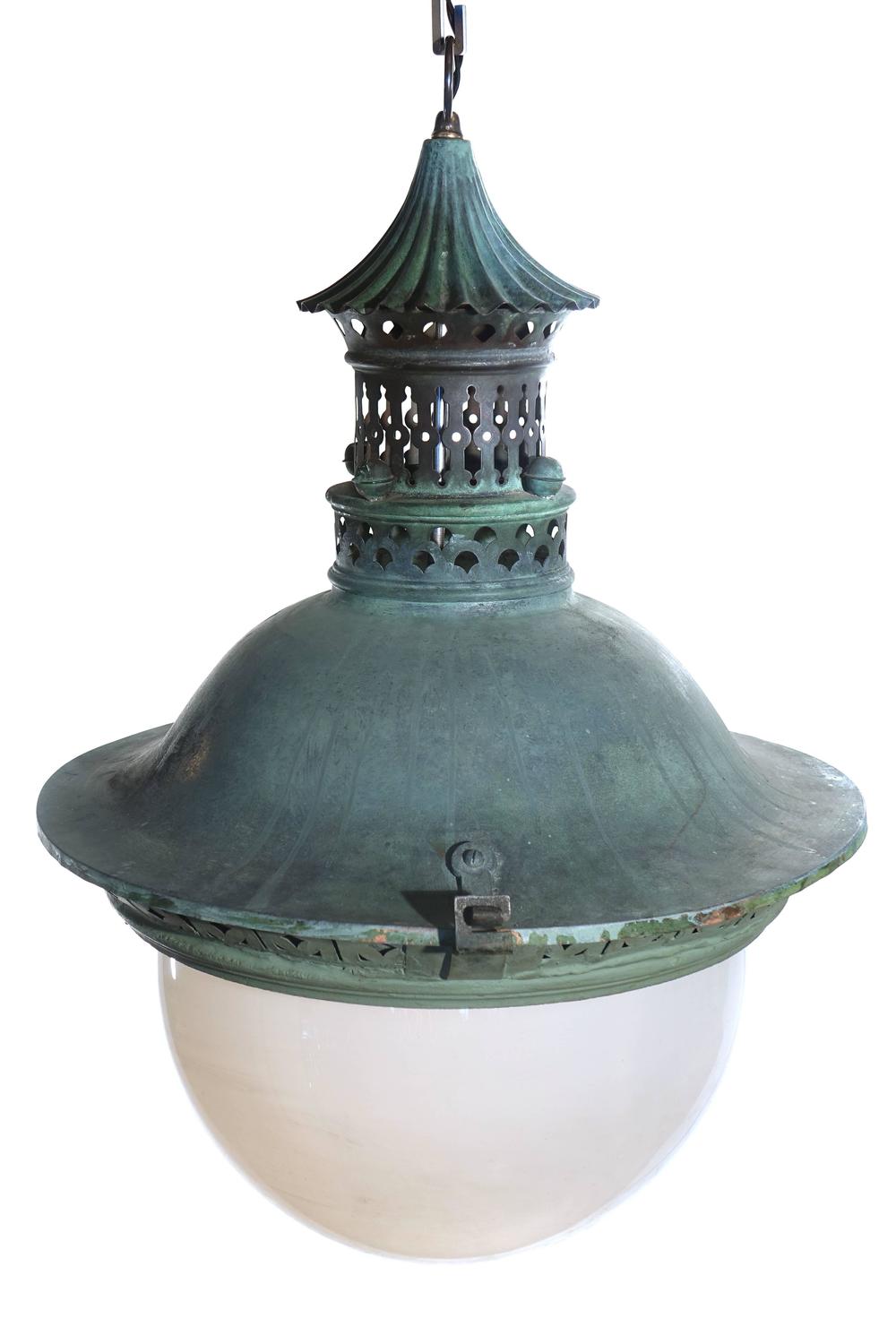 Ornate Copper 19th Century European Street Lamp For Sale at 1stdibs