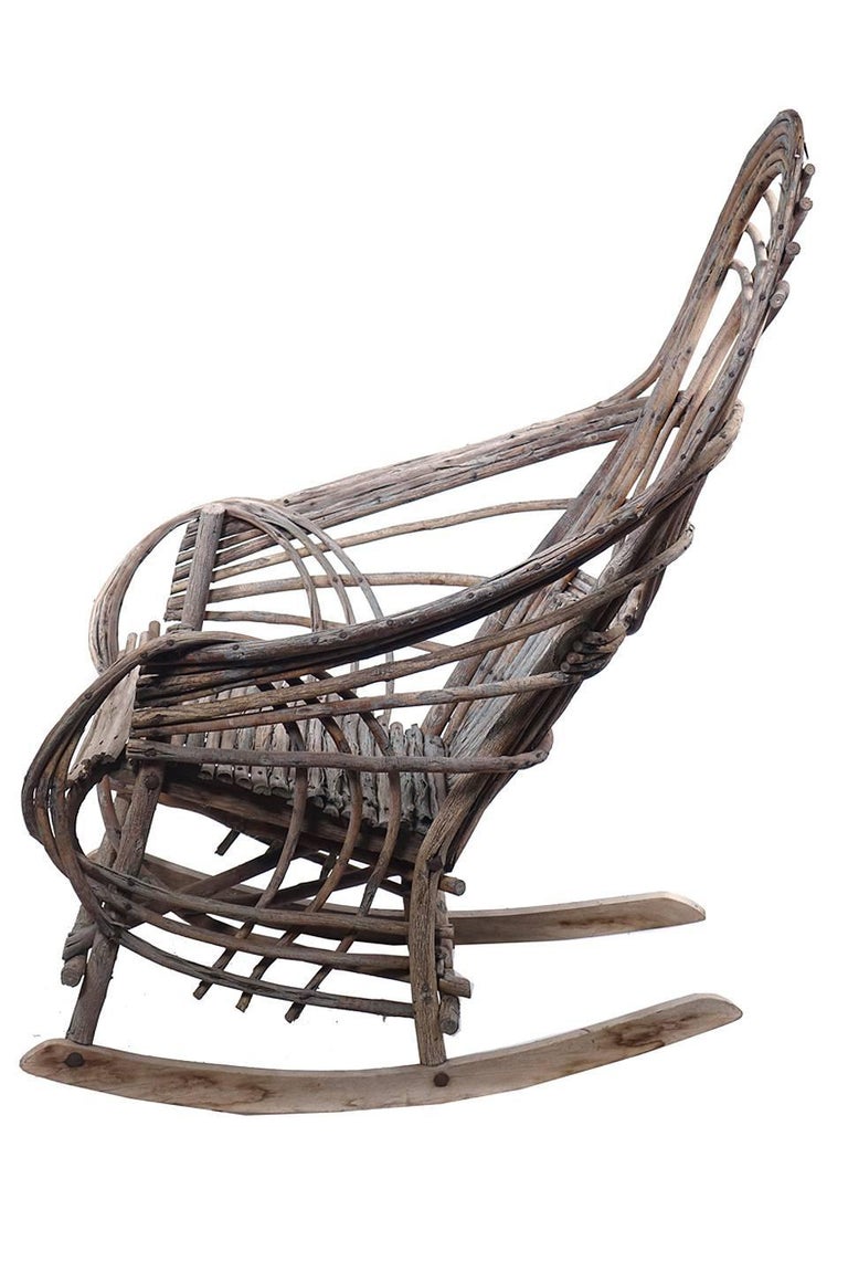 Classic 1910 Rustic Adirondack Bentwood Rocker at 1stDibs