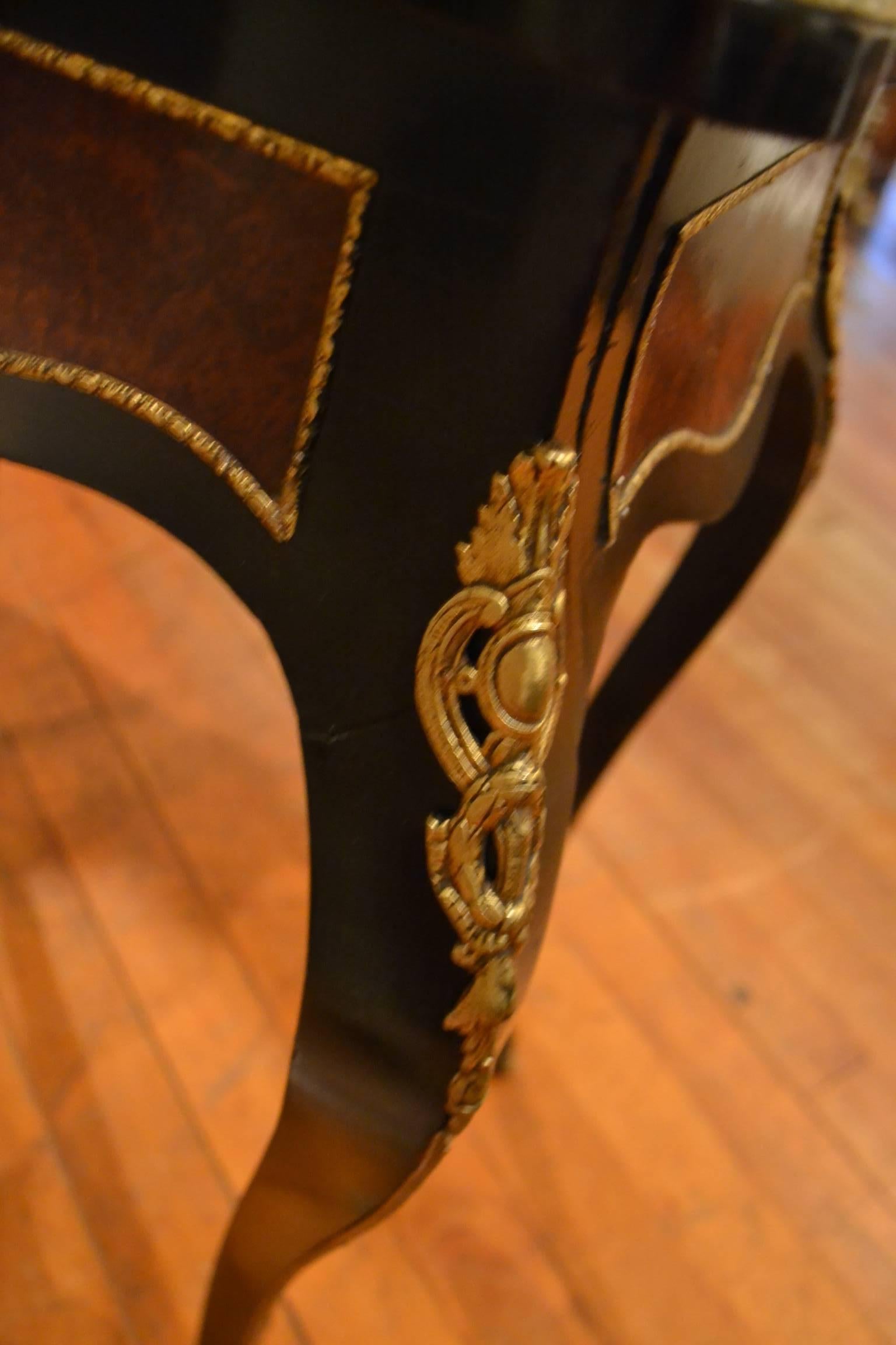 Antique French Napoleon III Inlaid Wood Gold Ormolu Dressing Table ...