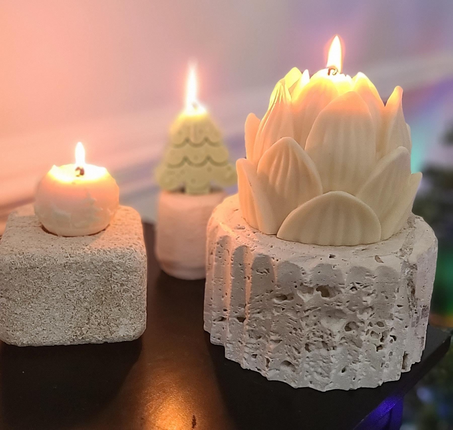 Sandstone Candle Holder For Sale at 1stDibs
