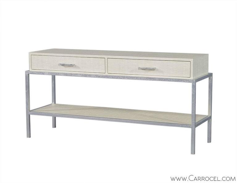 EJ Victor Linen Wrap Warren Console at 1stDibs