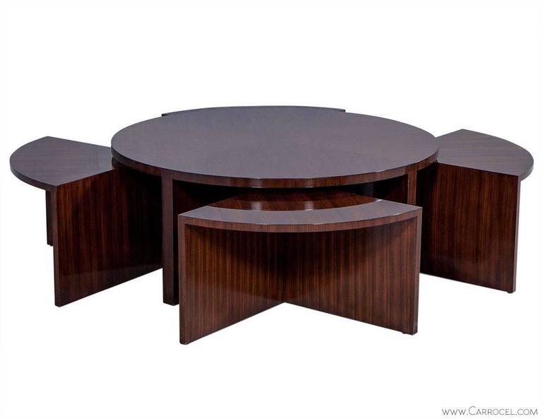 Duke Modern Mahogany Cocktail Table with Nesting Tables at 1stDibs