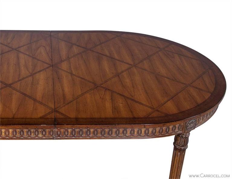 English Diamond Top Oval Dining Table at 1stDibs