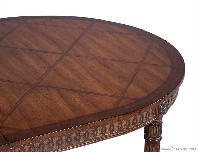 English Diamond Top Oval Dining Table at 1stDibs