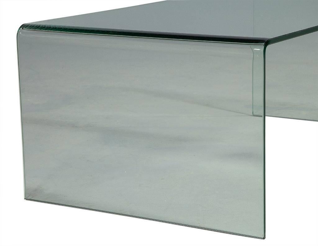 Waterfall Glass Cocktail Table at 1stDibs