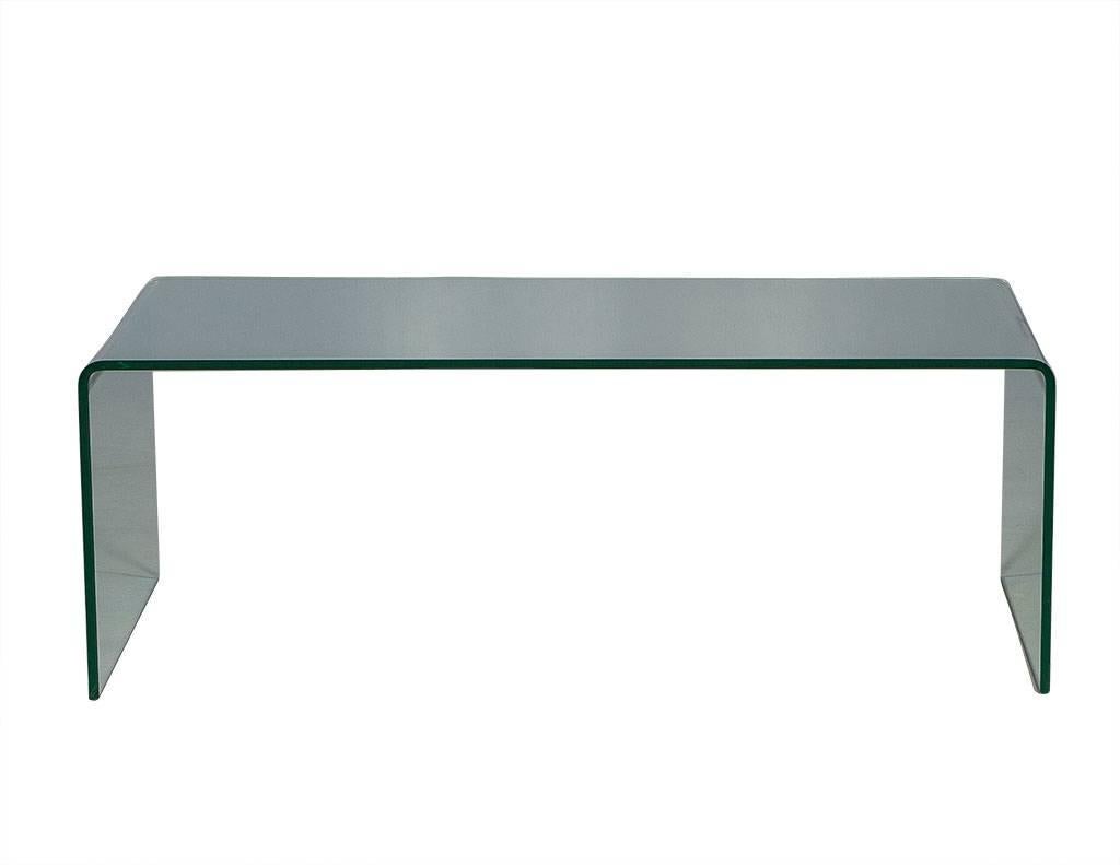 Waterfall Glass Cocktail Table at 1stDibs