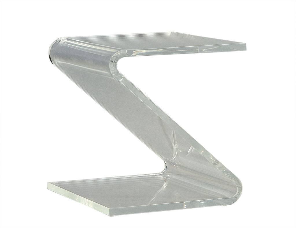 Z-Shaped Acrylic Side Table, Attributed to John Mascheroni For Sale at ...