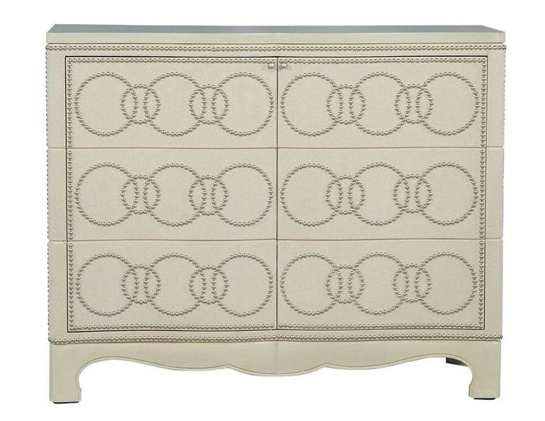 Modern Linen Wrapped Cabinet at 1stDibs