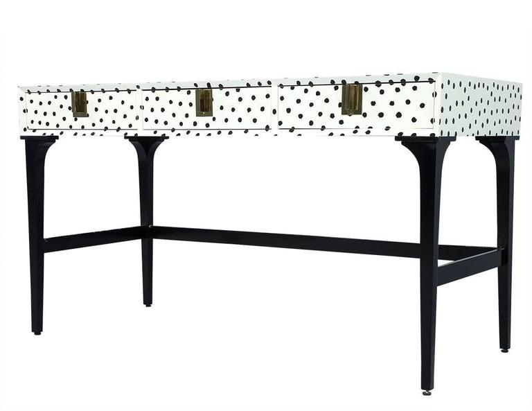 Modern Cream Lacquered Writing Desk at 1stDibs