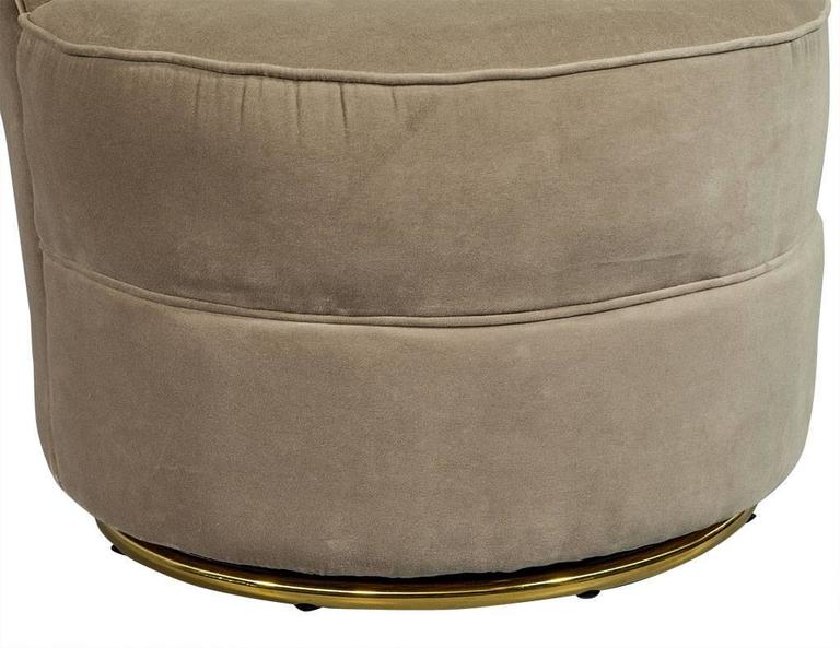 Pair of Beige Velvet Swivel Shell Occasional Chairs at 1stDibs | beige ...