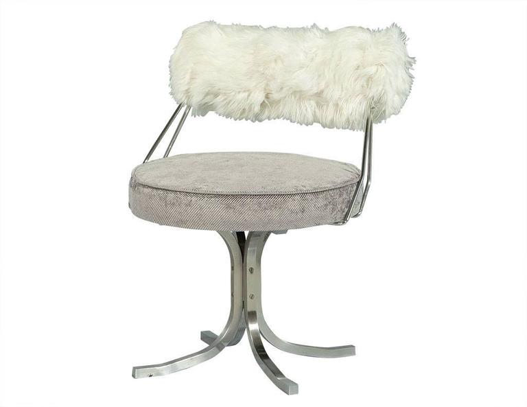 Alpaca Fur Vanity Stool at 1stDibs