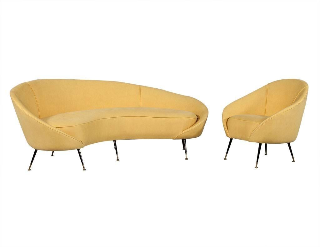 Retro Crescent Shaped Sofa in Manner of Federico Munari at 1stDibs ...