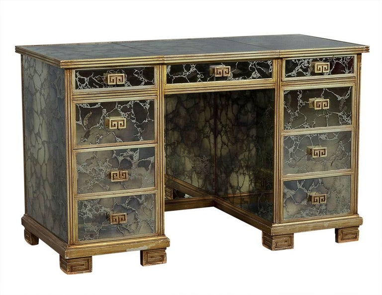 Vintage Antiqued Mirror Vanity Dressing Makeup Table Desk at 1stDibs