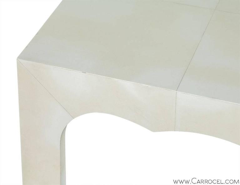 Hickory White Modern Vellum Parchment Cocktail Table at 1stDibs