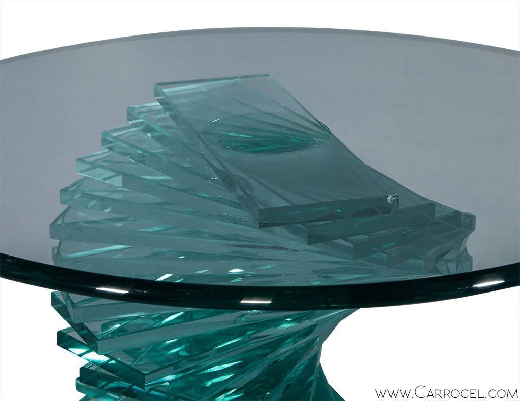 Stacked Glass Sculptural Side Table For Sale at 1stdibs