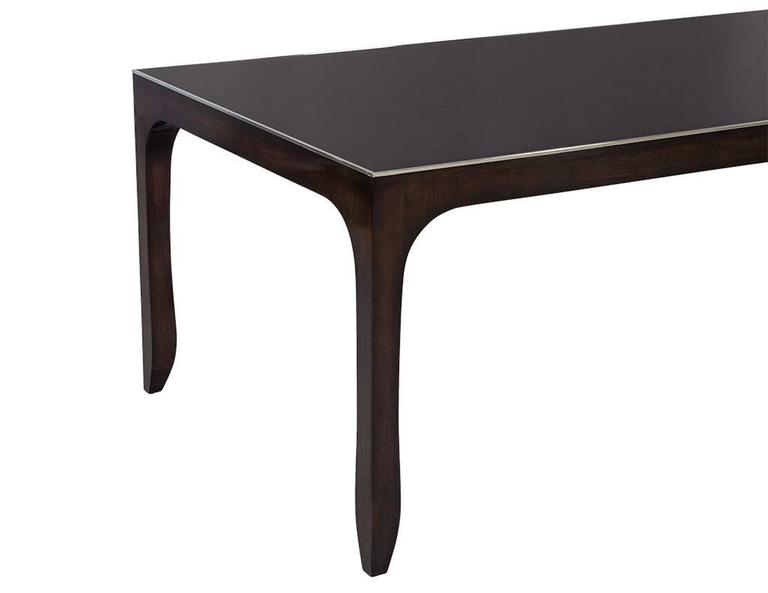Custom Walnut Dining Table Featuring Metal Inlay For Sale at 1stDibs