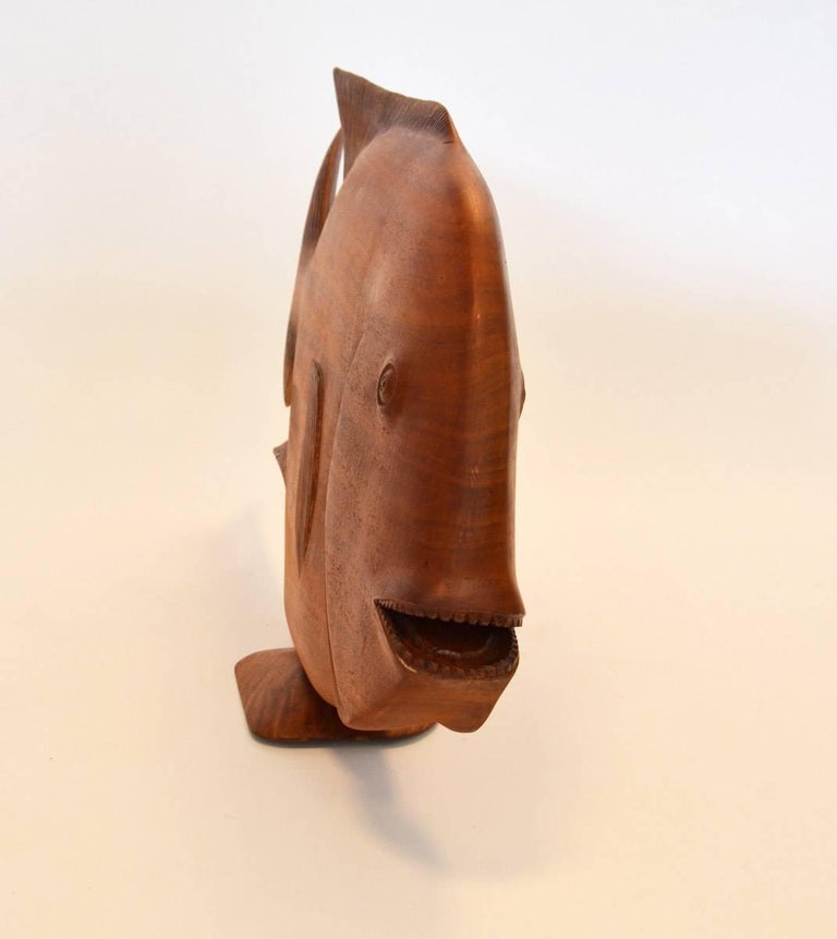 Monumental Brazilian Wood Sculpture Carving of a Tropical Fish For Sale ...
