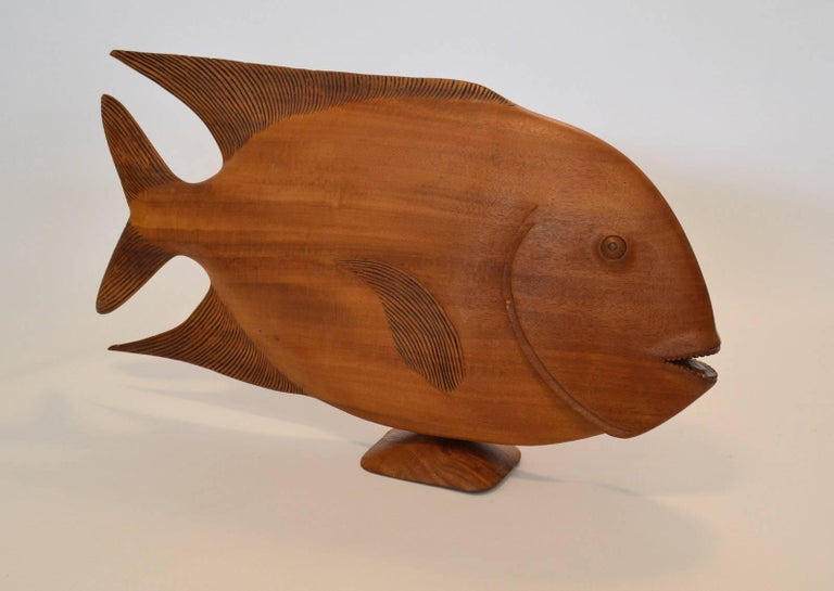 Monumental Brazilian Wood Sculpture Carving of a Tropical Fish For Sale ...