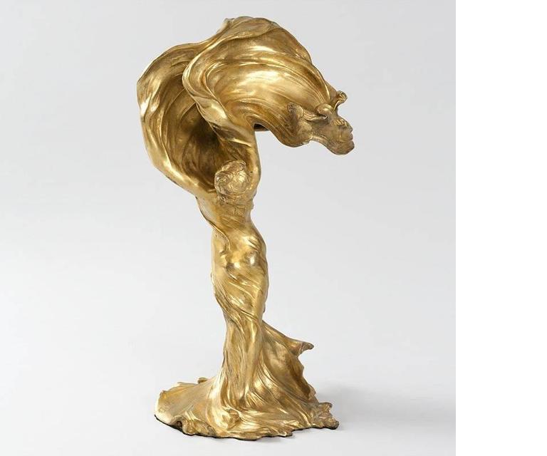French Art Nouveau Lighted Sculpture of Loïe Fuller by Raoul Larche at ...