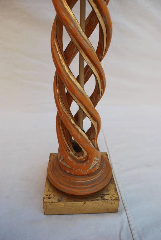 Elegant Carved Wood Helix Table Lamp by Frederick Cooper Studios For ...