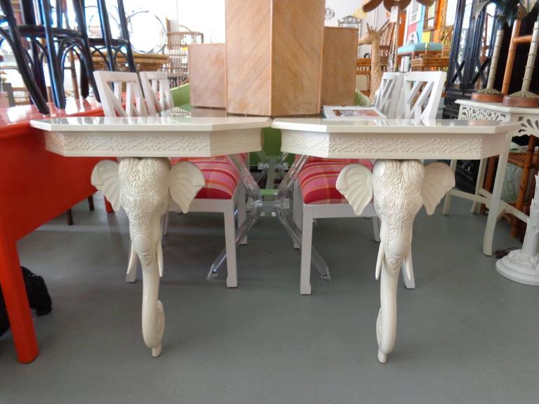 Pair of Gampel Stoll Fretwork Elephant Consoles at 1stDibs