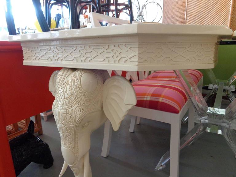 Pair of Gampel Stoll Fretwork Elephant Consoles at 1stDibs