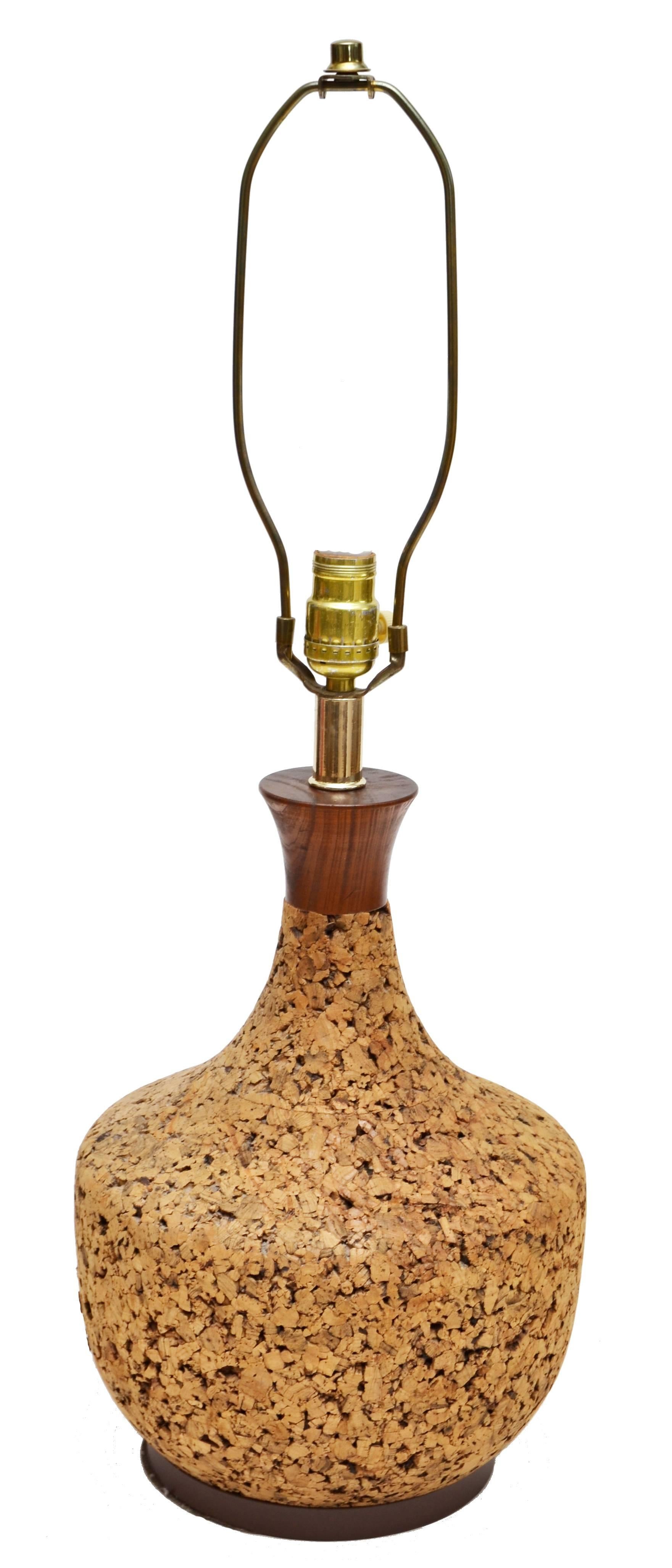 Danish Modern Cork and Teak Table Lamp, 1960s For Sale at 1stDibs ...