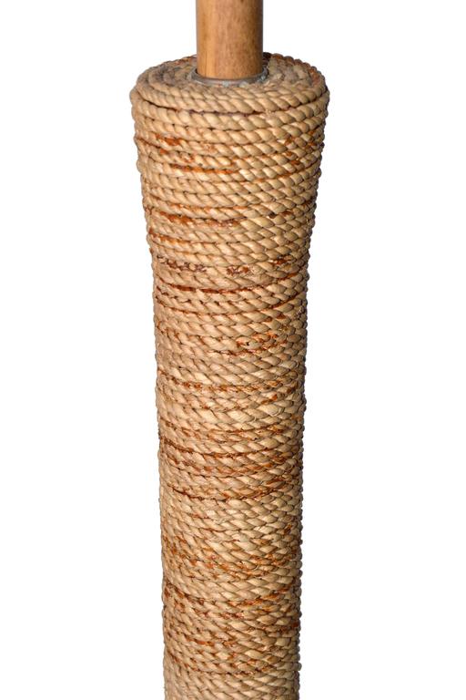 Mid-Century Modern Rope Floor Lamp with Glass Table at 1stDibs