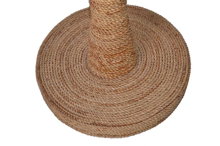 Mid-Century Modern Rope Floor Lamp with Glass Table at 1stDibs