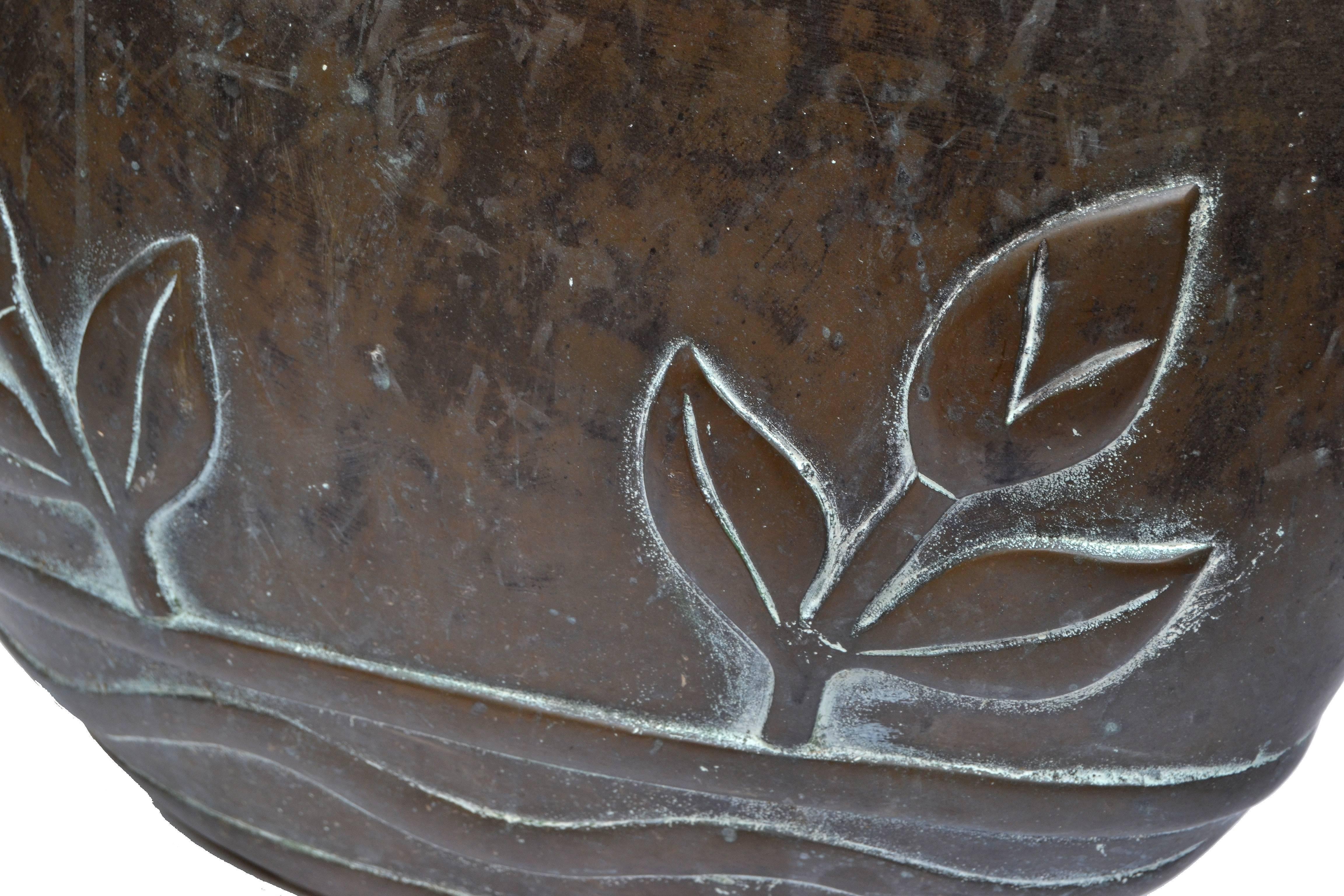 Solid Bronze Cast Vase at 1stDibs