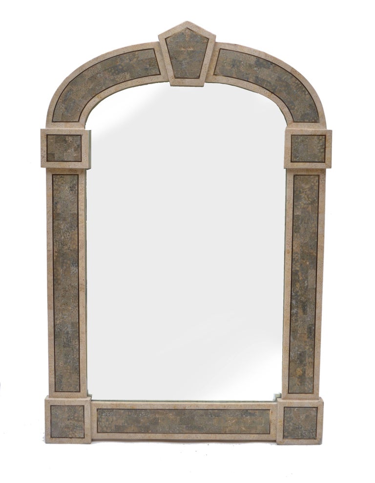 Tessellated Stone over Wood Gothic Shaped Wall Mirror at 1stDibs