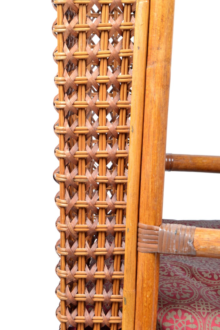 Vintage Bamboo and Cane Chinese Chinoiserie Style High Back Chair For ...