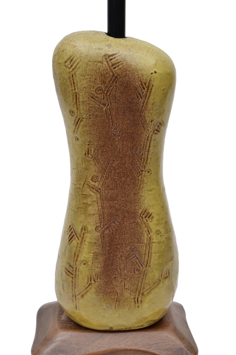 Marked Design Technics Biomorphic Ceramic Table Lamp For Sale at 1stDibs