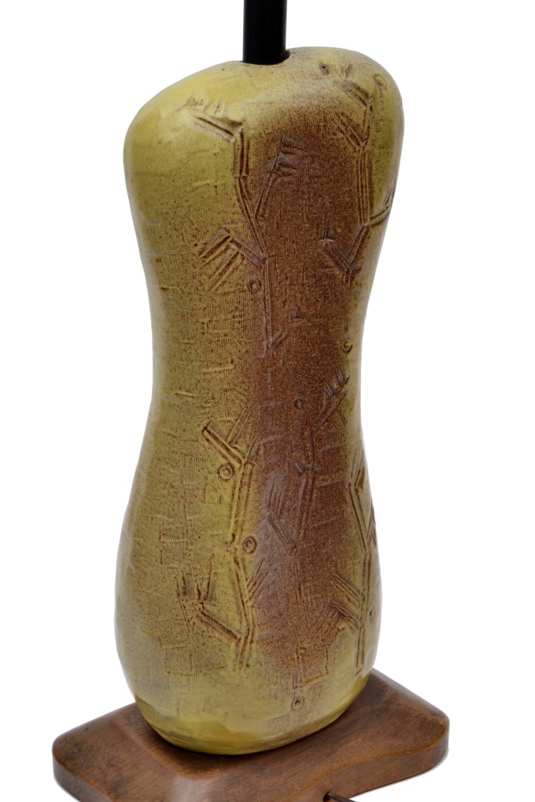 Marked Design Technics Biomorphic Ceramic Table Lamp For Sale at 1stDibs