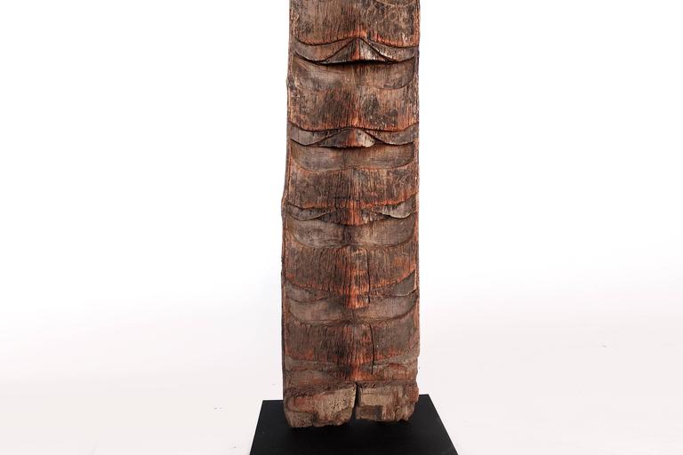 Monumental Morung Carving with Seven Mithun Head Decoration at 1stDibs