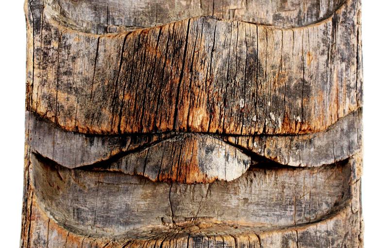 Monumental Morung Carving with Seven Mithun Head Decoration at 1stDibs