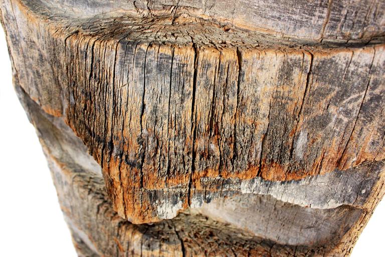 Monumental Morung Carving with Seven Mithun Head Decoration at 1stDibs